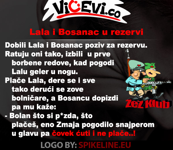 Lala i Bosanac u rezervi – Vicevi